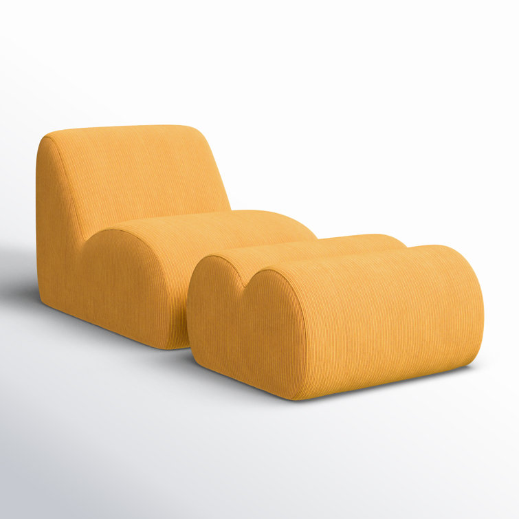 Sal Upholstered Slipper Chair with Ottoman AllModern